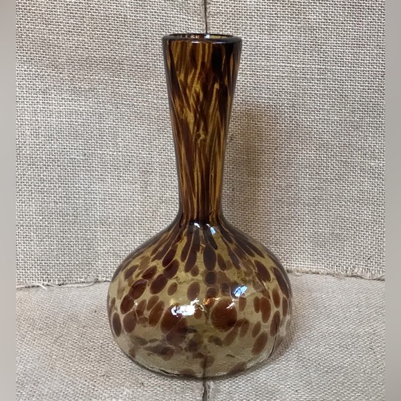 Accents | Funky 7 Inch Amber Brown Tortoise Shell Glass Vase W Bulbous ...